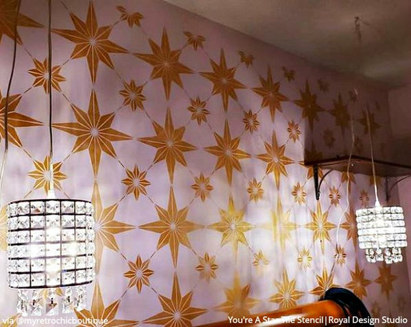 Star Tile Stencils for Painting Floors or DIY Kitchen Backsplash